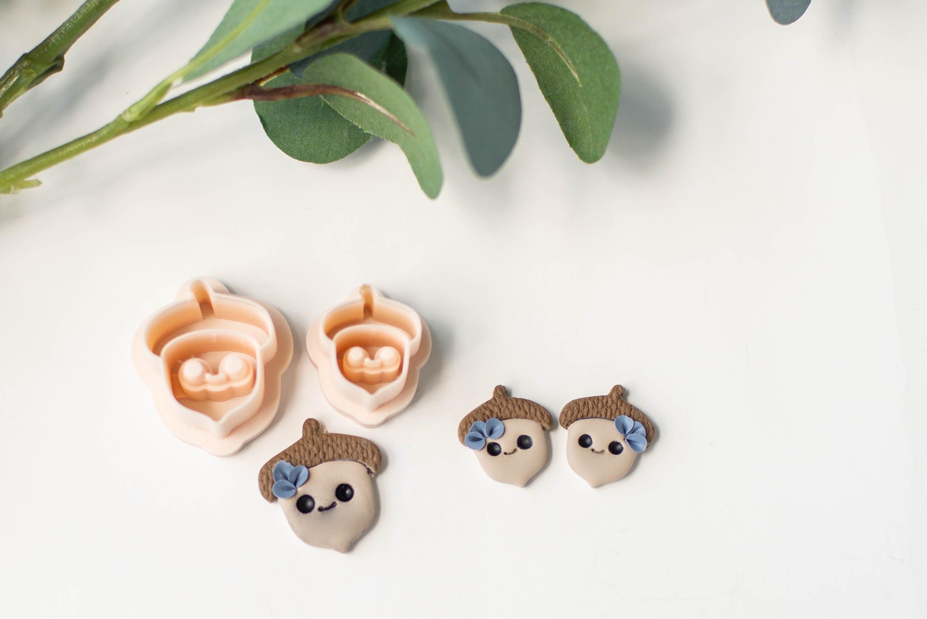 Happy Acorn Clay Cutters- 2 Sizes – Blushes and Neutrals